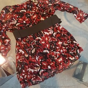 Style & Co. | Tops | A Gorgeous Red And Black Belted Blouse | Poshmark